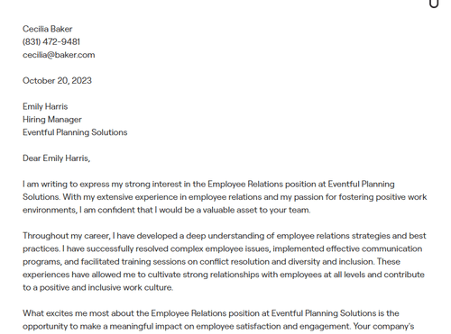 5+ Employee Relations Cover Letter Examples (with In-Depth Guidance)