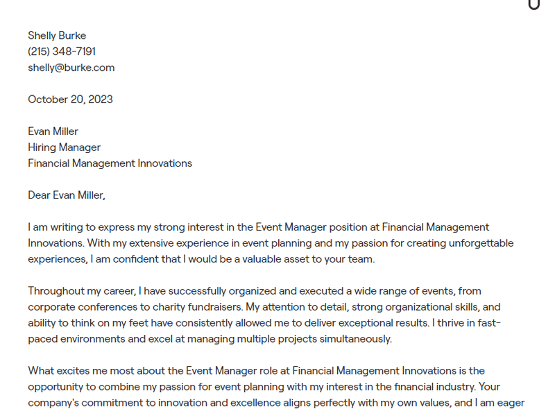 4+ Event Manager Cover Letter Examples (with In-Depth Guidance)