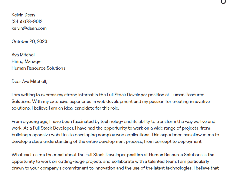 13+ Full Stack Developer Cover Letter Examples (with In-Depth Guidance)