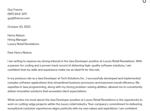 2+ Java Developer Cover Letter Examples (with In-Depth Guidance)