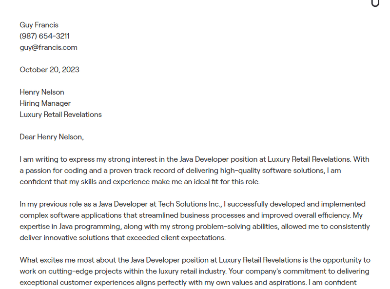 2+ Java Developer Cover Letter Examples (with In-Depth Guidance)