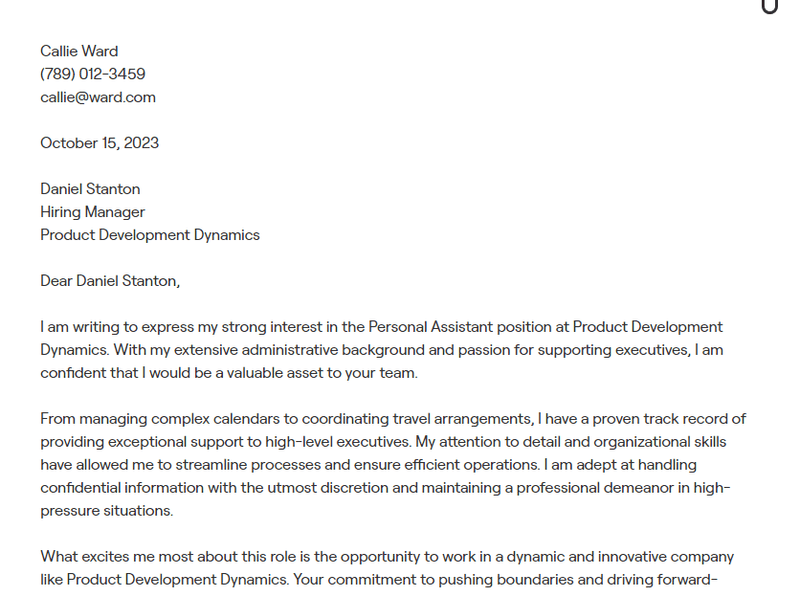6+ Personal Assistant Cover Letter Examples (with In-Depth Guidance)