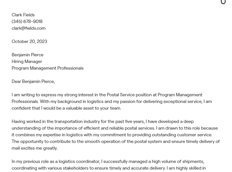 3+ Postal Service Cover Letter Examples (with In-Depth Guidance)