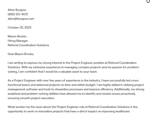 2+ Project Engineer Cover Letter Examples (with In-Depth Guidance)