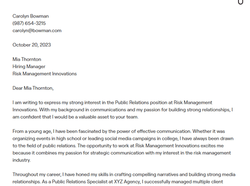 7+ Public Relations Cover Letter Examples (with In-Depth Guidance)
