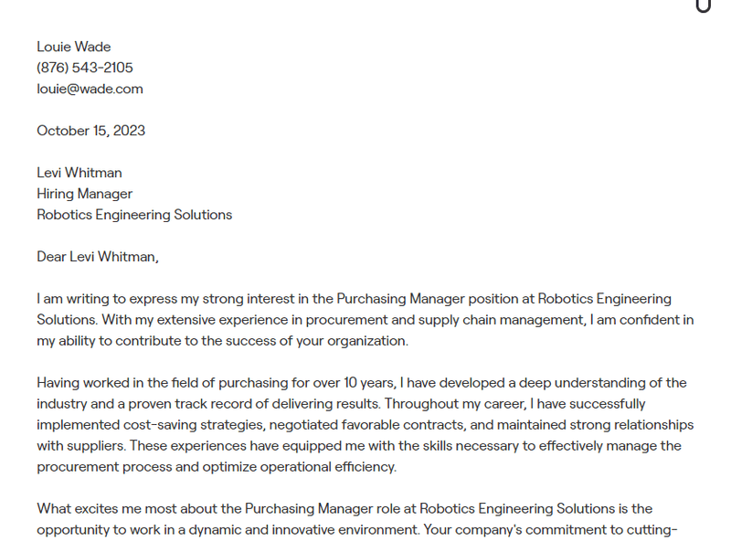 3+ Purchasing Manager Cover Letter Examples (with In-Depth Guidance)