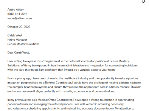 2+ Referral Coordinator Cover Letter Examples (with In-Depth Guidance)