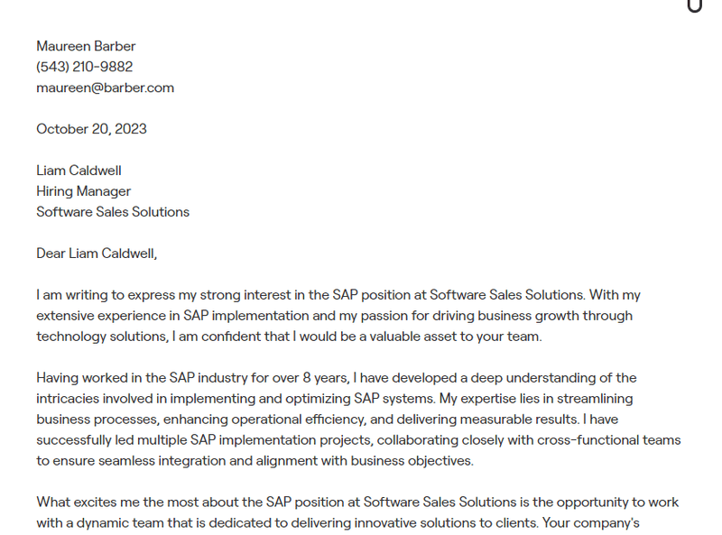 6+ SAP Cover Letter Examples (with In-Depth Guidance)