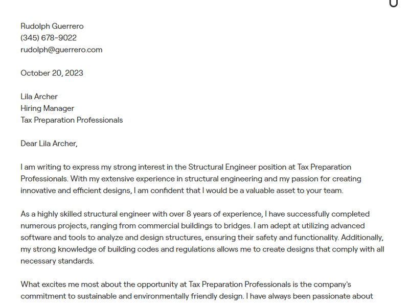 3+ Structural Engineer Cover Letter Examples (with In-Depth Guidance)