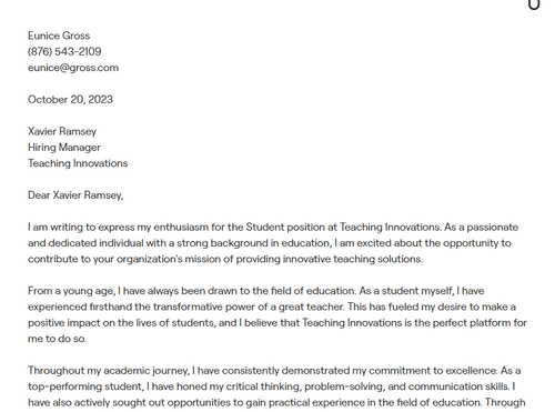 1+ Student Cover Letter Examples (with In-Depth Guidance)