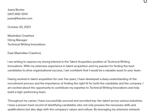 9+ Talent Acquisition Cover Letter Examples (with In-Depth Guidance)