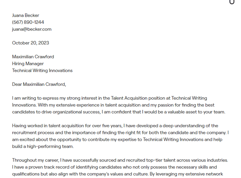 9+ Talent Acquisition Cover Letter Examples (with In-Depth Guidance)