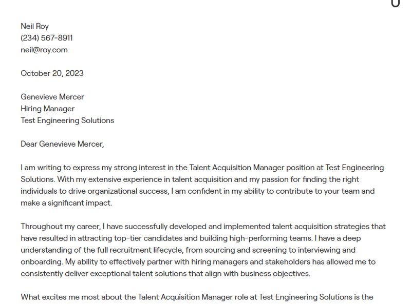 9+ Talent Acquisition Cover Letter Examples (with In-Depth Guidance)