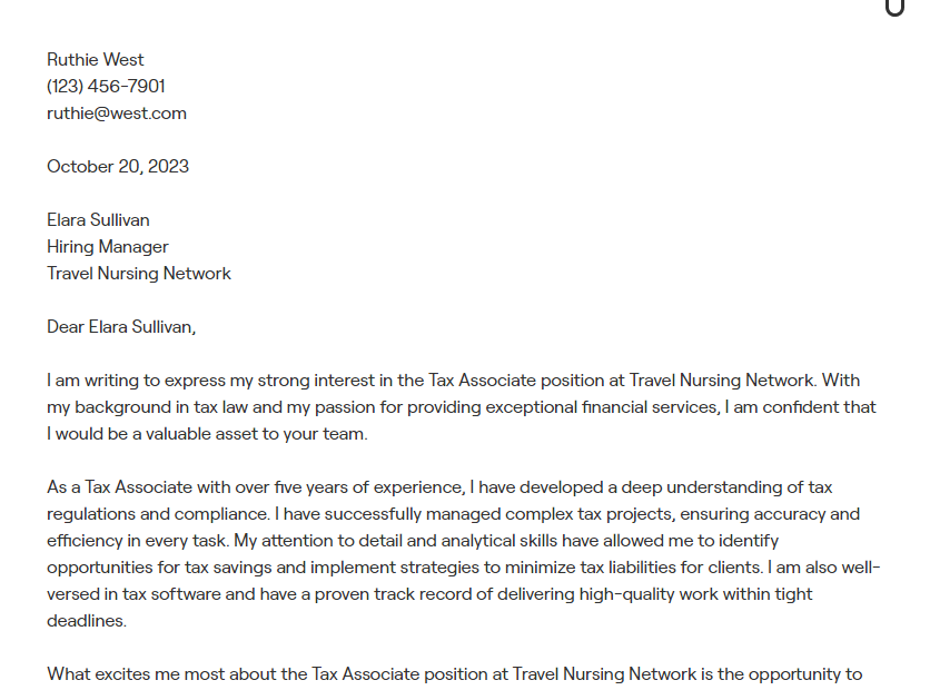 1+ Tax Associate Cover Letter Examples (with In-Depth Guidance)