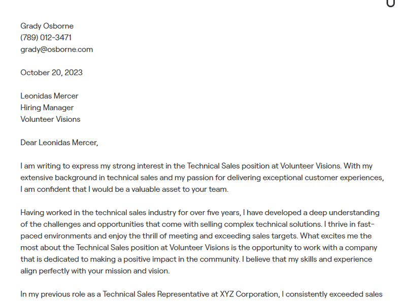 2+ Technical Sales Cover Letter Examples (with In-Depth Guidance)