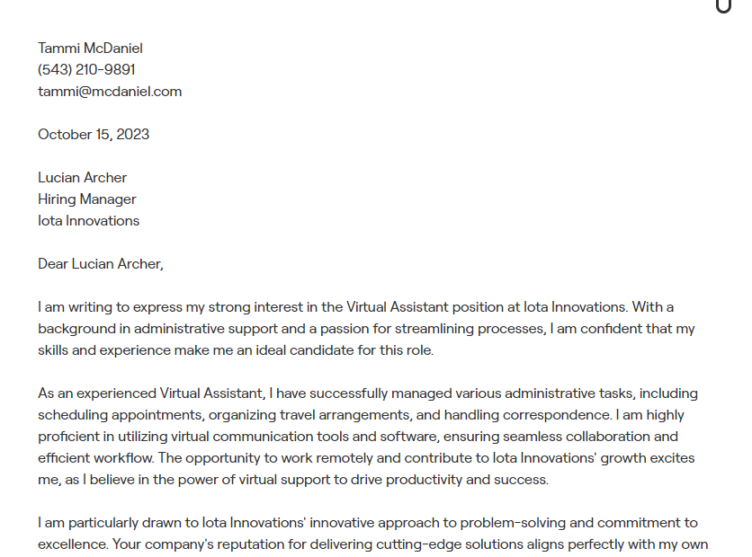 4 Virtual Assistant Cover Letter Examples with In Depth Guidance 