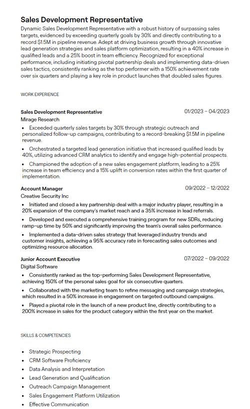 2+ Sales Development Representative Cover Letter Examples (with In ...