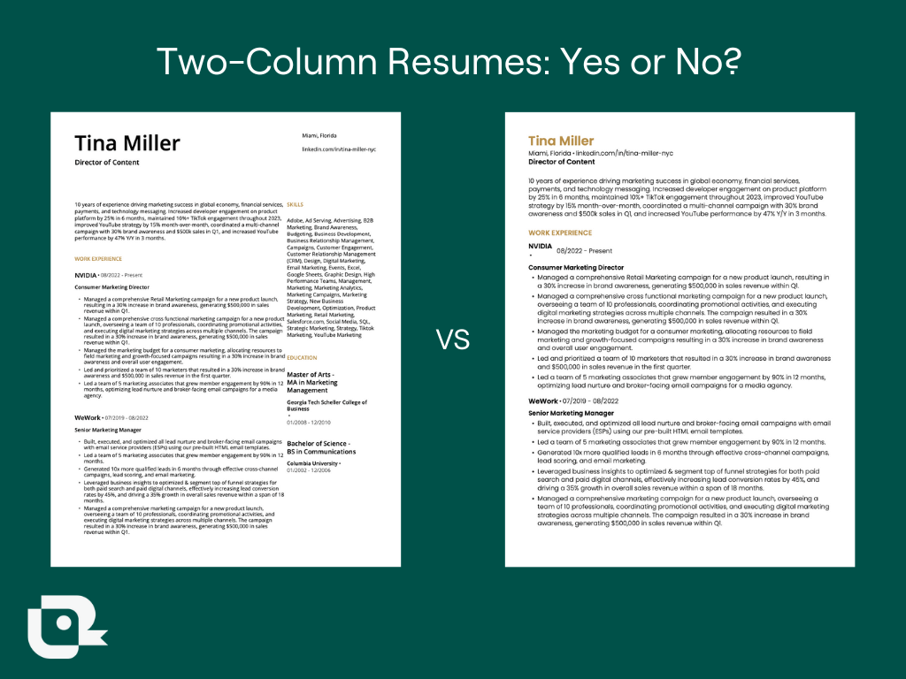 Should You Use a Two-Column Resume? Here's How to Decide