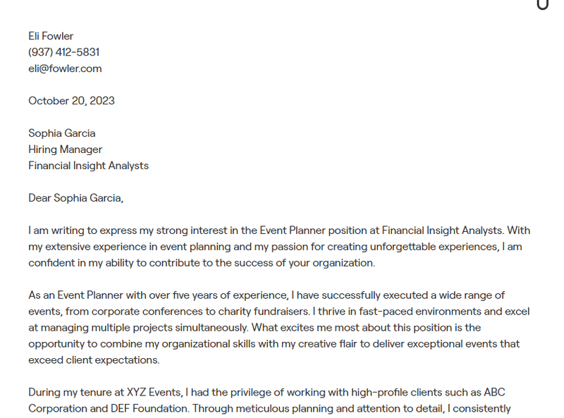 4+ Event Manager Cover Letter Examples (with In-Depth Guidance)