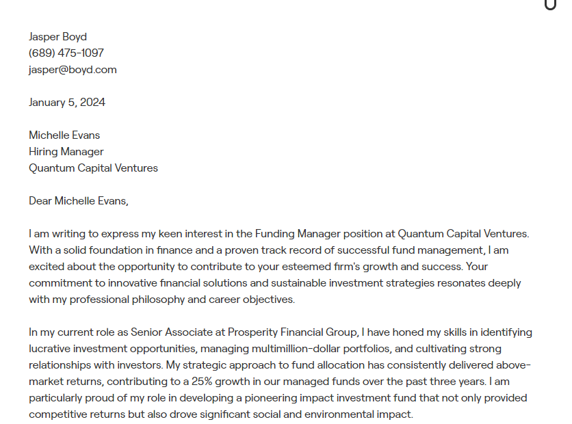 1+ Funding Manager Cover Letter Examples (with In-Depth Guidance)