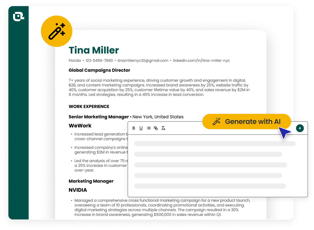 Resume Bio Generator - Write Your Resume Bio with AI | Teal