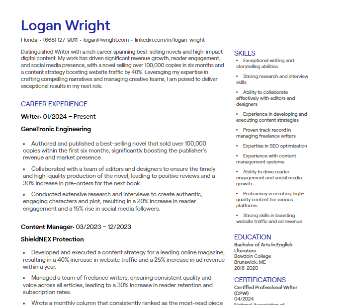13 Writer CV Examples [+ Free Templates]