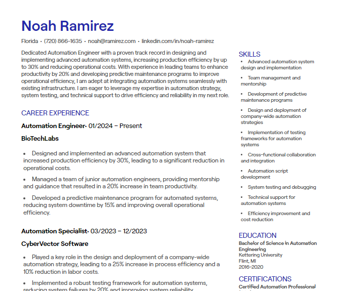 2 Computer Vision Engineer CV Examples [+ Free Templates]