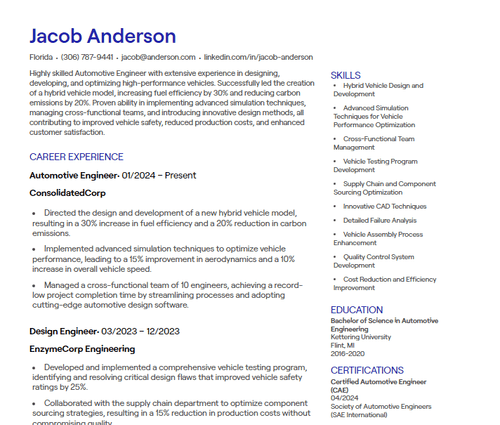9 Automotive Engineer CV Examples [+ Free Templates]