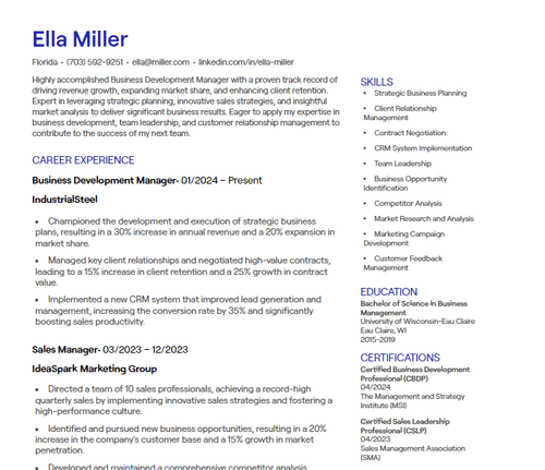 1 Business Continuity Manager CV Examples [+ Free Templates]