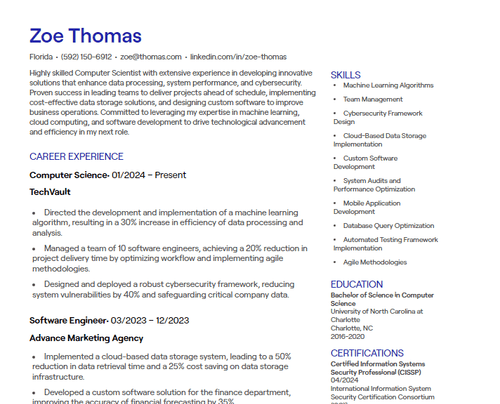 9 Computer Science CV Examples [+ Free Templates]
