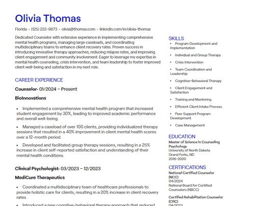 2 Counselor CV Examples [+ Free Templates]