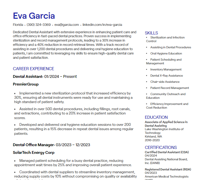 7 Dental Assistant CV Examples [+ Free Templates]