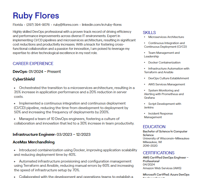 12 DevOps CV Examples [+ Free Templates]