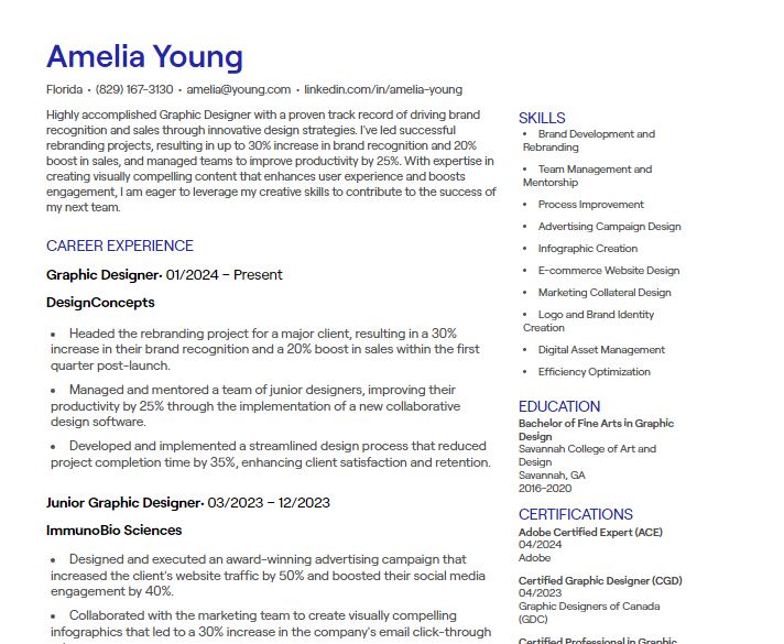 11 Graphic Designer CV Examples [+ Free Templates]