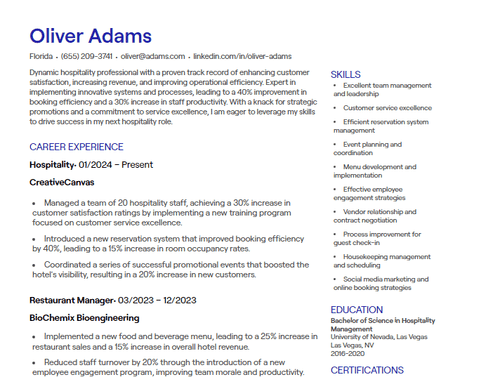 4 Hospitality CV Examples [+ Free Templates]