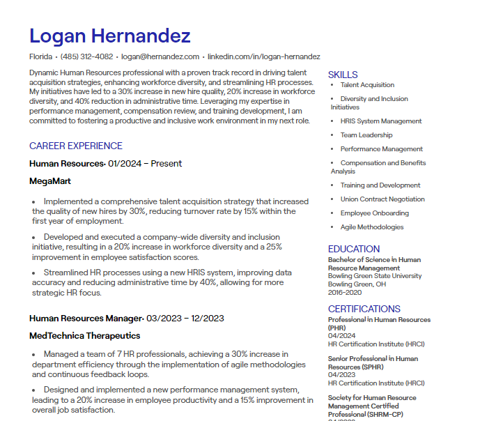 18 Human Resources CV Examples [+ Free Templates]