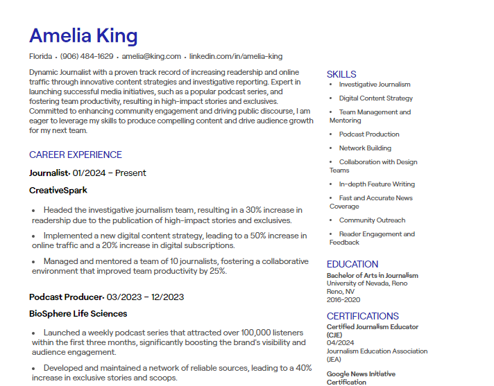 5-journalist-cv-examples-free-templates