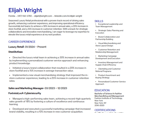 4 Luxury Retail CV Examples [+ Free Templates]