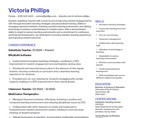 19 Teacher CV Examples [+ Free Templates]