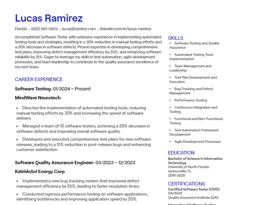 5 Software Testing CV Examples [+ Free Templates]