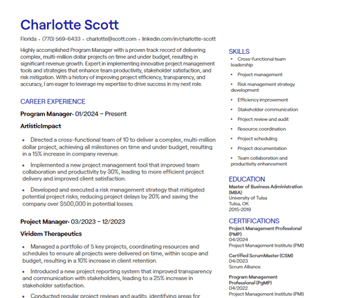 10 Program Manager CV Examples [+ Free Templates]