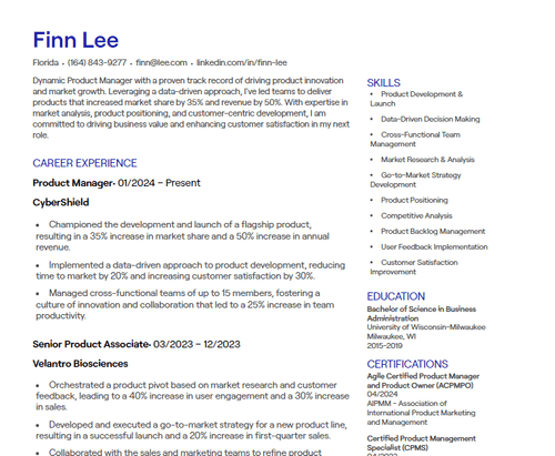 21 Product Manager CV Examples [+ Free Templates]