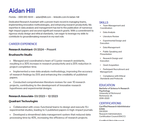10 Research Assistant CV Examples [+ Free Templates]