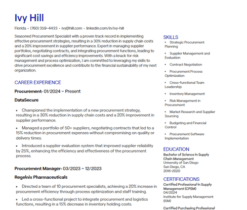 10 Procurement CV Examples [+ Free Templates]