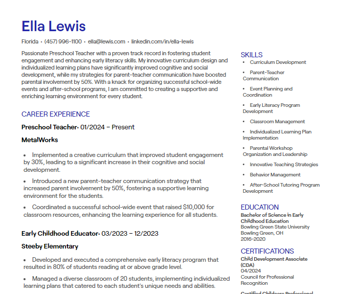 19 Teacher CV Examples [+ Free Templates]