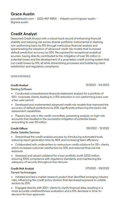 9+ Credit Analyst Resume Examples [with Guidance]