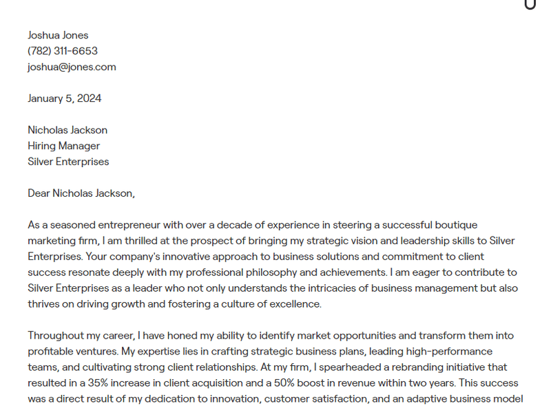 3+ Business Owner Cover Letter Examples (with In-Depth Guidance)