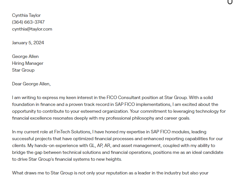 2+ FICO Consultant Cover Letter Examples (with In-Depth Guidance)