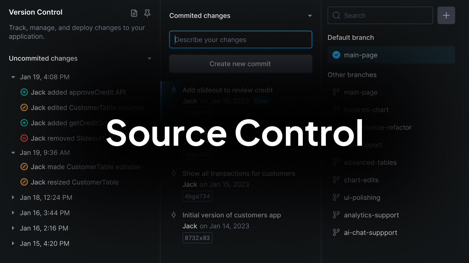 Introducing Source Control in Superblocks: Git-based version control & branching