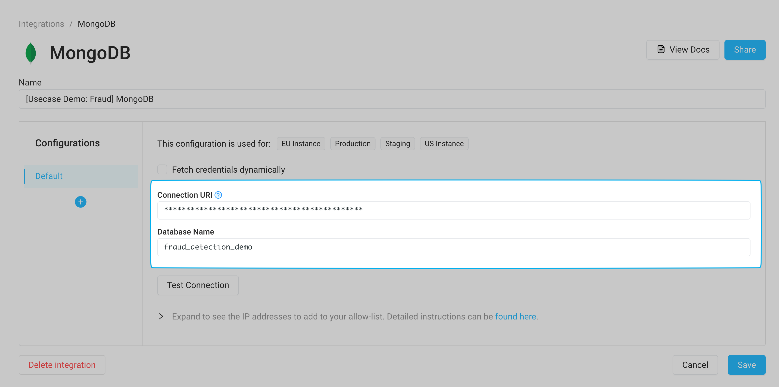 Click “Test Connection” to confirm that Superblocks can connect to the ...